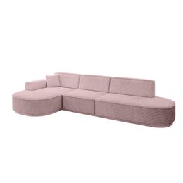 ECKSOFA Ottomane Links MARI-L2-v3 - 328x171x83 cm Rosa Cord