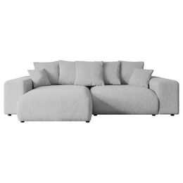 ECKSOFA Ottomane links ESKAR-L 266x176x72 Hellgrau Boucl&eacute;
