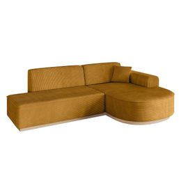 ECKSOFA Ottomane Rechts ARRIO-L1 - 243x171x83 cm Senfgelb