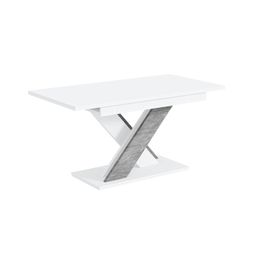 ESSTISCH ausziehbar 140 -180x80x75 cm - Wei&szlig; / Betonoptik - RONX