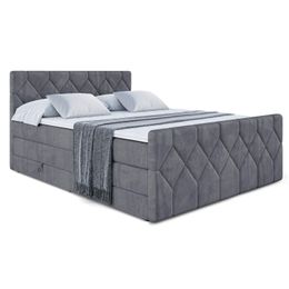 BOXSPRINGBETT CATOR-Z KING - 140x200 - H3/H4 - Dunkelgrau