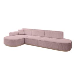 ECKSOFA Ottomane Links MARI-L2-v1 - 328x171x83 cm Rosa Cord