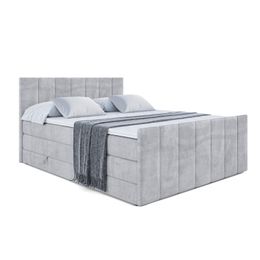 BOXSPRINGBETT MOETI-Z KING - 140x200 - H3/H4 - Hellgrau