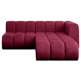 ECKSOFA modulares Sofa Darnel-L1 - 205x177x70 cm Bordeauxrot