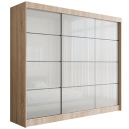 KLEIDERSCHRANK PEKA III - 250 cm - Sonoma Eiche|Wei&szlig;