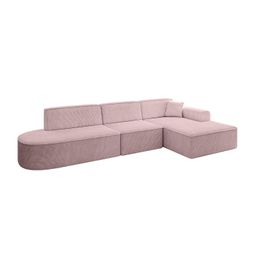ECKSOFA Ottomane Rechts IREA-L2-v3 - 327x165x77 cm Rosa