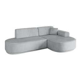ECKSOFA Ottomane Rechts MARI-L1-v3 - 243x171x83 cm Grau Cord