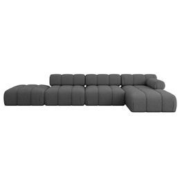 ECKSOFA modulares Sofa Lizur-L2 - 380x160x70 cm Grau Boucl&eacute;