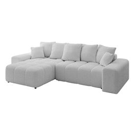 ECKSOFA Ottomane links ENIL-L 297x189x68 Hellgrau Boucl&eacute;