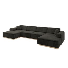 WOHNLANDSCHAFT IREA-U2 - 386x165x80 cm Schwarz