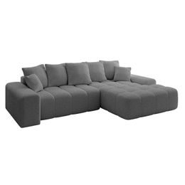 ECKSOFA Ottomane Rechts ENSI-L - 267x164x69 cm Platinfarben