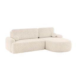 ECKSOFA mit Schlaffunktion und Bettkasten LIRA-L - 264x172x89 Beige