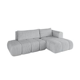 ECKSOFA Ottomane Rechts CLOUD-L 280x185x90 Grau Cord