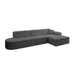 ECKSOFA Ottomane Rechts IREA-L2-v3 - 327x165x77 cm Grau