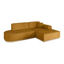 ECKSOFA Ottomane Rechts IREA-L1 - 232x165x80 cm Senfgelb