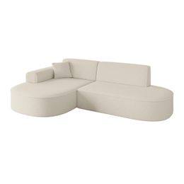 ECKSOFA Ottomane Links MARI-L1 - 243x171x79 cm Beige Boucl&eacute;