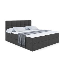 BOXBETT mit Matratze H3 und Lattenrost - MARCE - 140x200 Dunkelgrau