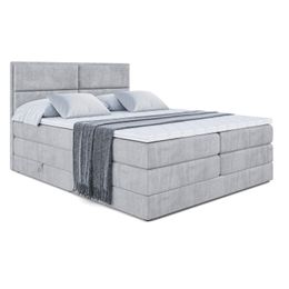 BOXSPRINGBETT AURA KING - 140 x 200 - H3/H4 - Hellgrau