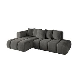 ECKSOFA Ottomane Links CLOUD-L-v1 280x185x90 Dunkelgrau Velours