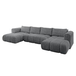 WOHNLANDSCHAFT CLOUD-U 405x185x90 Dunkelgrau Cord