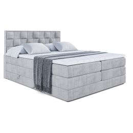 BOXSPRINGBETT ZAFIRA-BZ KING - 200 x 200 - H3/H4 - Hellgrau