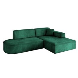 ECKSOFA Ottomane Rechts IREA-L1-v4 - 232x165x77 cm Gr&uuml;n