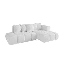 ECKSOFA Ottomane Rechts CLOUD-L-v1 280x185x90 Wei&szlig; Boucl&eacute;