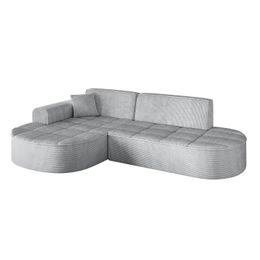 ECKSOFA Ottomane Links TARO-L1 - 243x171x79,5 cm Grau