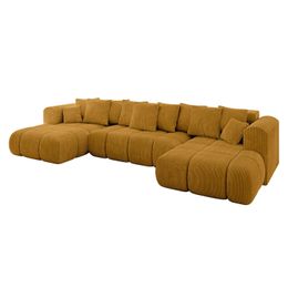 WOHNLANDSCHAFT CLOUD-U-v1 405x185x90 Senfgelb Cord