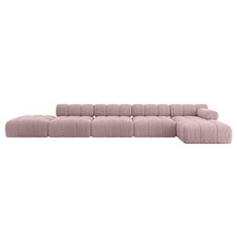 ECKSOFA modulares Sofa Lizur-L3 - 475x160x70 cm Rosa Cord