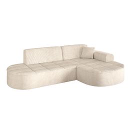 ECKSOFA Ottomane Rechts TARO-L1 - 243x171x79,5 cm Beige