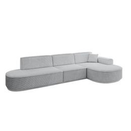 ECKSOFA Ottomane Rechts MARI-L2-v3 - 328x171x83 cm Grau Cord
