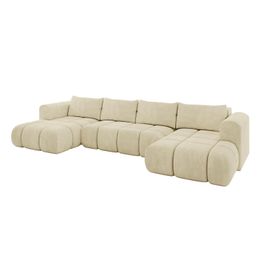 WOHNLANDSCHAFT CLOUD-U 405x185x90 Beige Velours
