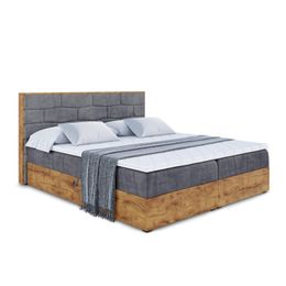 BOXBETT mit Matratze H3 und Lattenrost - LOLLI8 - 140x200 - Dunkelgrau