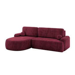 ECKSOFA mit Schlaffunktion und Bettkasten LIRA-L - 264x172x89 Bordeauxrot