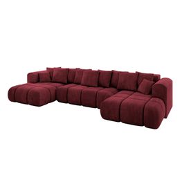 WOHNLANDSCHAFT CLOUD-U-v1 405x185x90 Bordeaux Velours