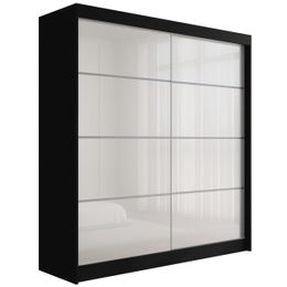 KLEIDERSCHRANK PEKA III - 200 cm - Schwarz|Wei&szlig;