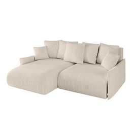 ECKSOFA Ottomane links ONESK-L -v1 216x177x72 Beige Cord