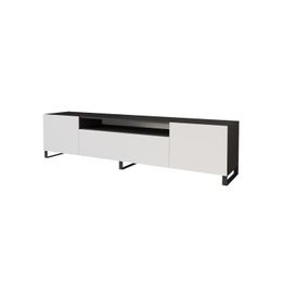 LOWBOARD ELIO-S 200x53x41 cm - Schwarz / Wei&szlig;