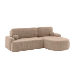 ECKSOFA mit Schlaffunktion und Bettkasten LIRA-L - 264x172x89 Dunkelbeige