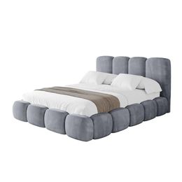 POLSTERBETT mit Bettkasten und Lattenrost, Boxbett ohne Matratze - KALA 180x200 Grau