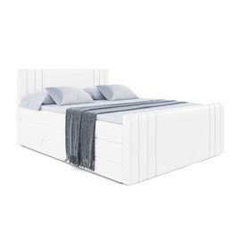 BOXSPRINGBETT IDRIKO-Z KING - 140x200 - H3/H4 - Wei&szlig; Hochglanz