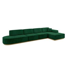 ECKSOFA Ottomane Rechts IREA-L3-v2 - 413x171x83 cm Gr&uuml;n