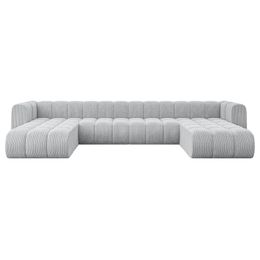 WOHNLANDSCHAFT modulares Sofa Joren-U2 - 410x177x70 cm Grau