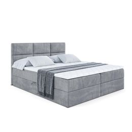 BOXBETT mit Matratze H4 und Lattenrost - OHIO - 140x200 cm - H4 - Grau