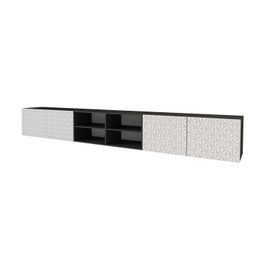 LOWBOARD VIRA-W 3x100x40x40 cm - Schwarz / Wei&szlig;