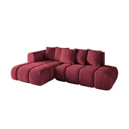 ECKSOFA Ottomane Links CLOUD-L-v1 280x185x90 Bordeaux Velours