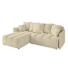 ECKSOFA Ottomane links LONLI-L 251x189x68 Taupe Velours