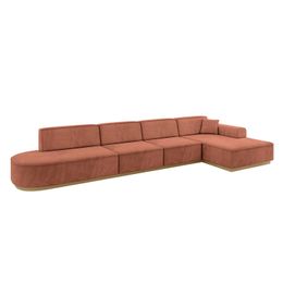 ECKSOFA Ottomane Rechts IREA-L3-v2 - 412x165x80 cm Apricot
