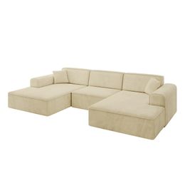 WOHNLANDSCHAFT IREA-U1-v3 - 301x165x77 cm Beige